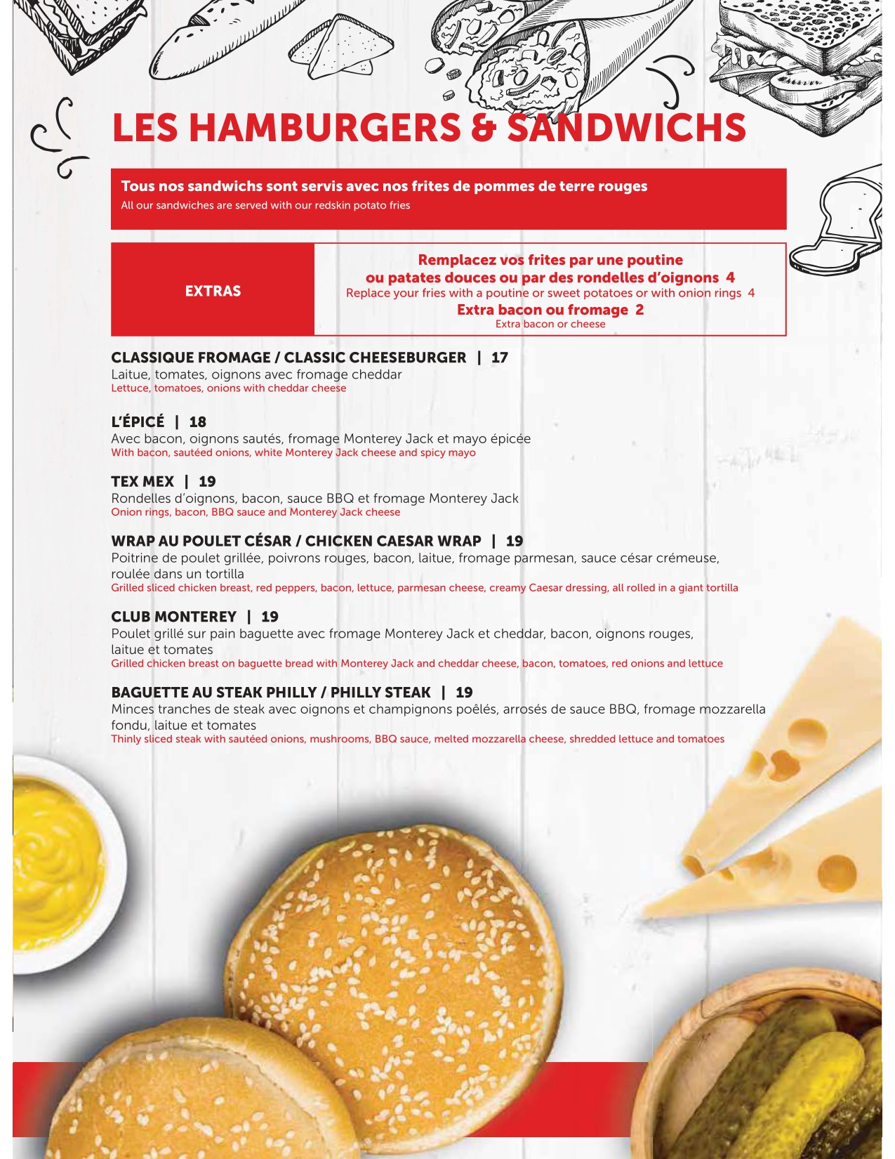 SECTION main menu (with tabs) en - Restaurant Frérot Gatineau